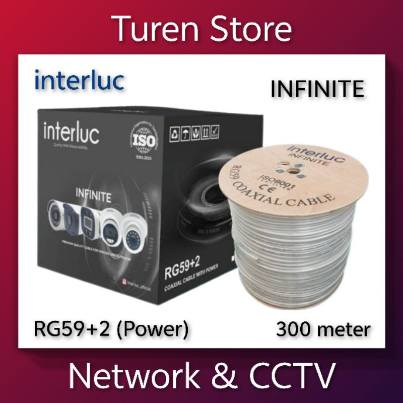 Jual interluc RG59+Power infinite & juniper kabel CCTV 1Roll 300M ...