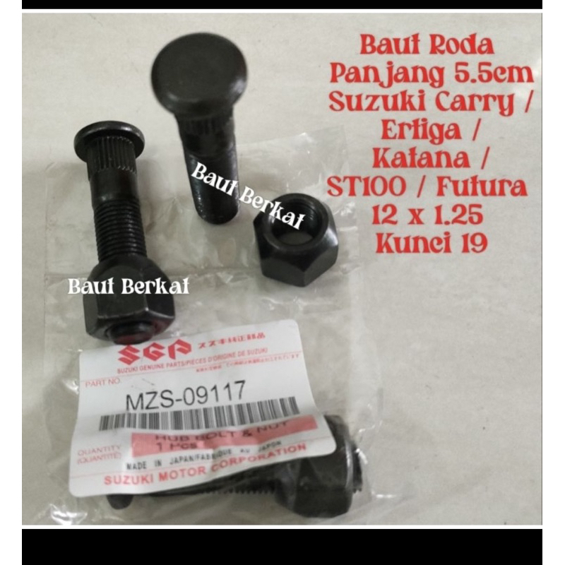 Jual baut roda mur carry panjang ertiga futura katana panjang 5.5cm ...