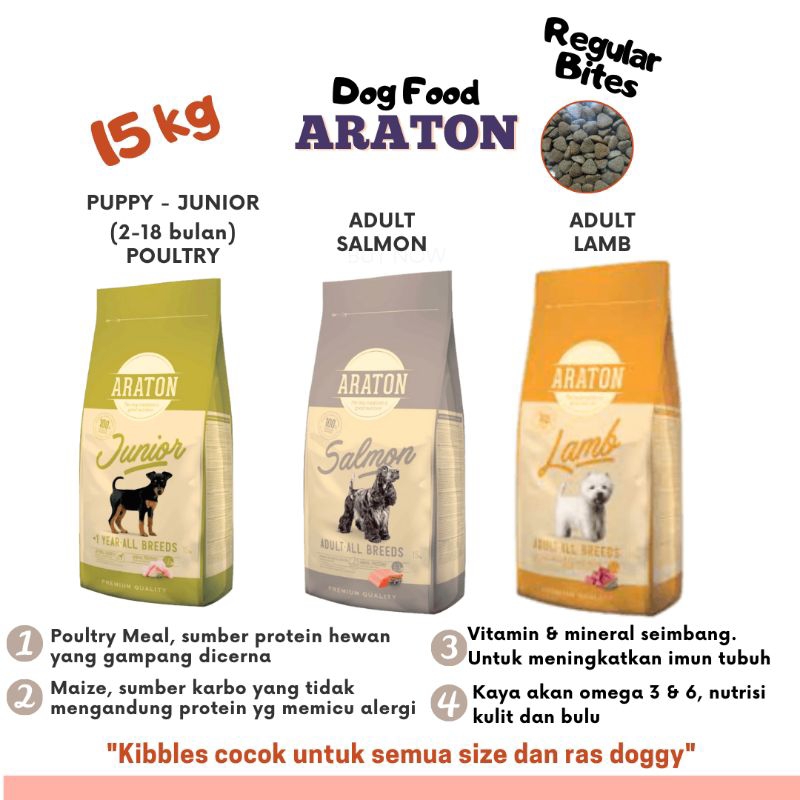 Jual Araton Makanan Anjing Dog Food Premium (15 kg Instan/Cargo Only ...