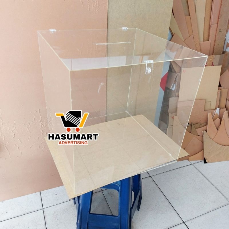 Jual Box Akrilik 50×50×50cm / Kotak Undian Akrilik / Box Acrylic Custom ...