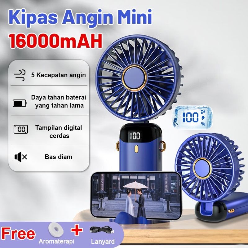 Jual Kipas Angin Portable Mini USB 16000mAh Lipat / LED Display ...