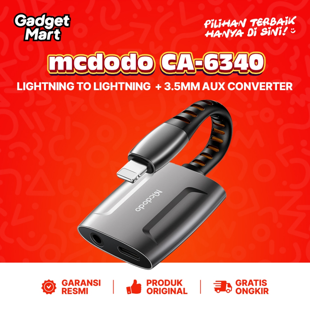 Jual McDODO Audio Adaptor CA-6340 Lightning To Lightning + DC 3.5mm ...