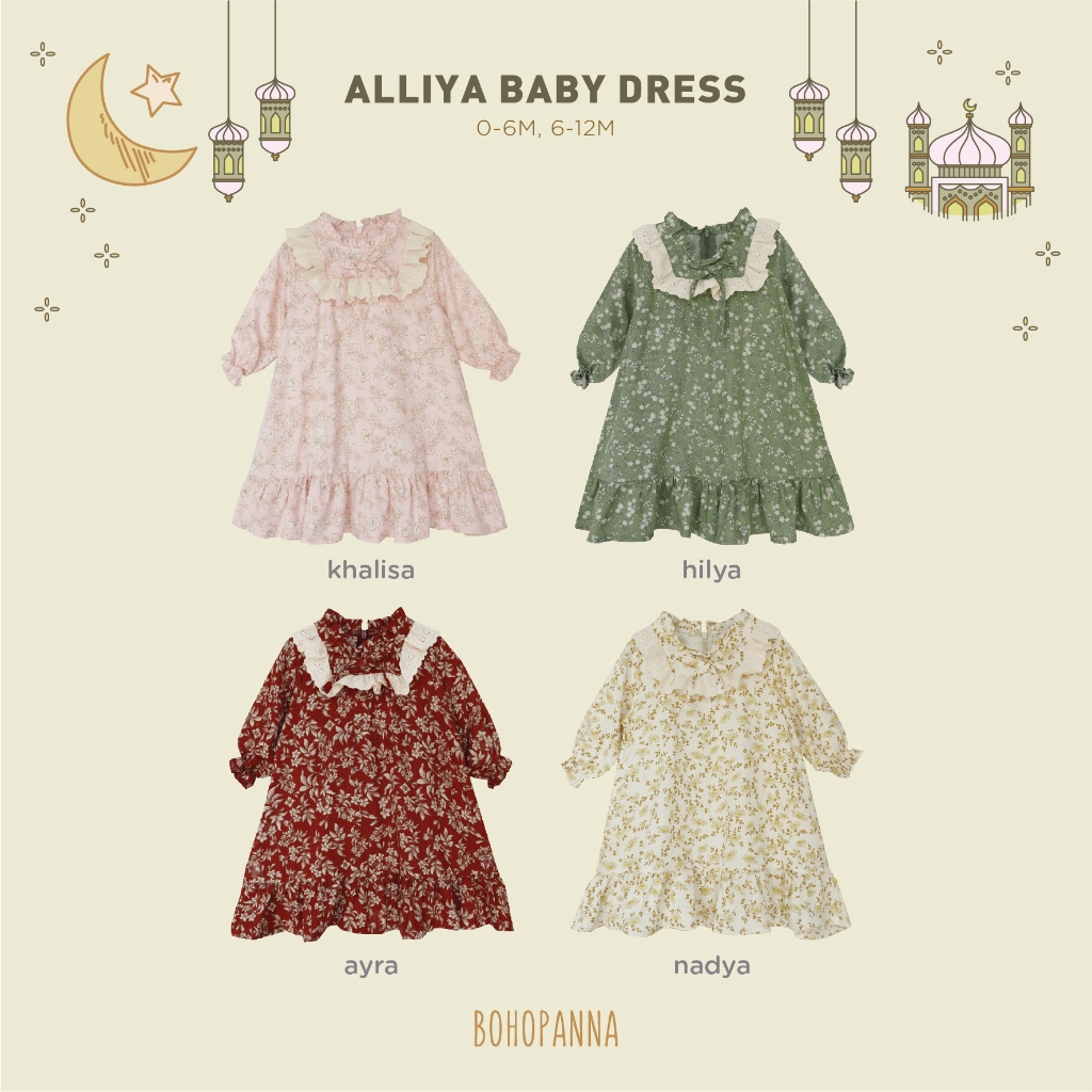 Jual BOHOPANNA - RAYA COLLECTION - ALLIYA BABY DRESS - Dress Muslim Anak - Baju Muslim Anak ...