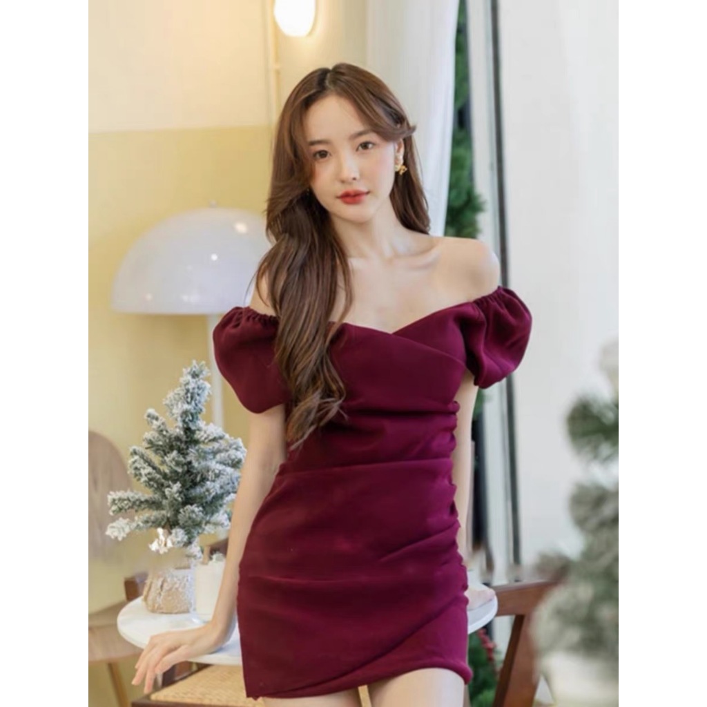 Jual 8806 red dress vintage bodycon tropical summer dress pantai ...