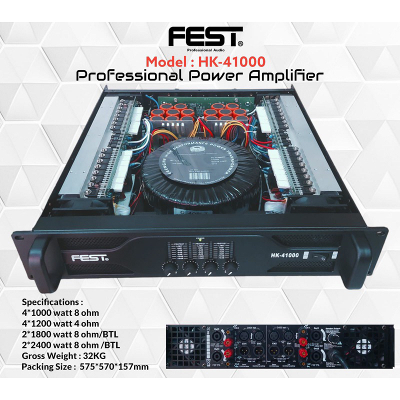 Jual power amplifier fest hk41000 original power 4 channel fest HK 41000 | Shopee Indonesia