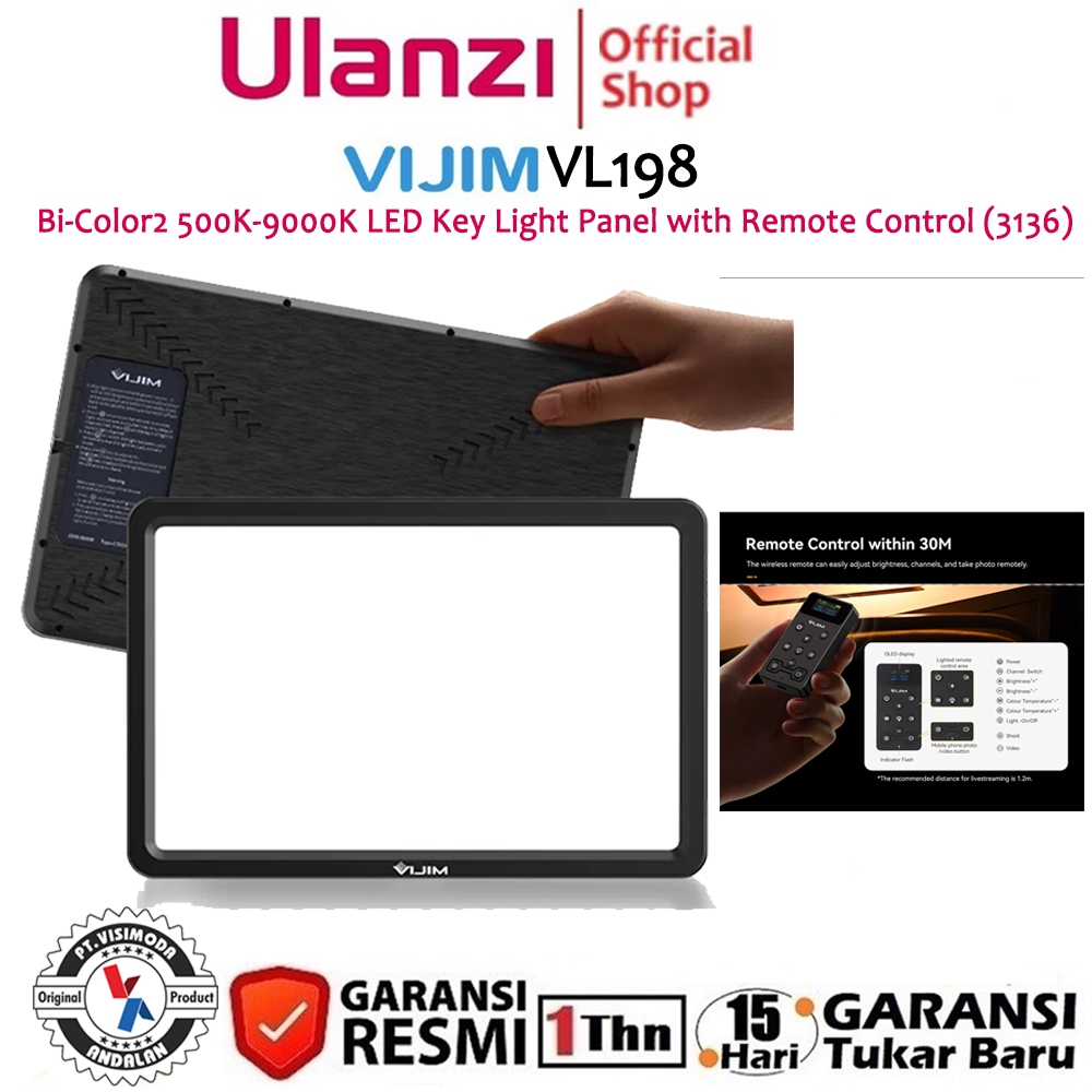 Jual Ulanzi VIJIM VL198 Bi-Color LED Key Light Panel with Remote Control | Shopee Indonesia