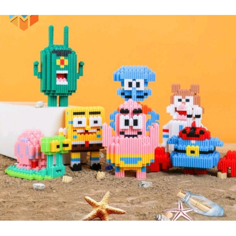 Jual Bricks Spongebob Nano BLOCKS Patrick Squidward Puzzle Building ...