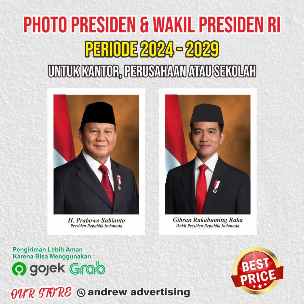 Jual [POSTER] Foto Presiden dan Wakil Presiden RI Periode 2024-2029 | Shopee Indonesia