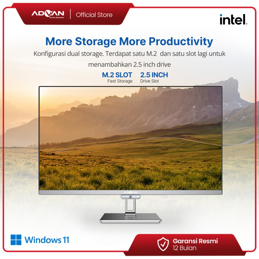 Jual AIO Advan One PC All in One Intel Core i5 1240P RAM 8 GB SSD 512 ...