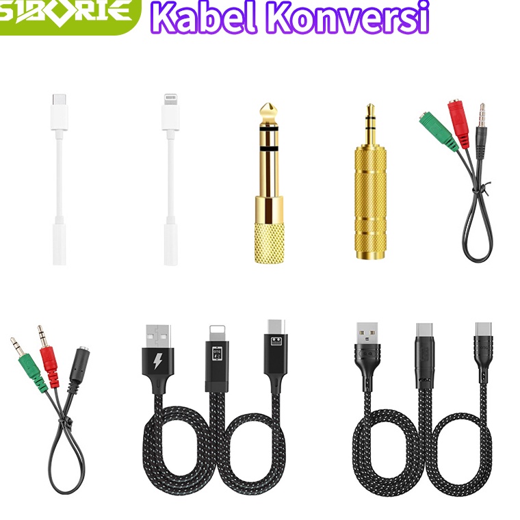 Jual QP Siborie OTG charging live streaming cable Conversion lines 35mm ...