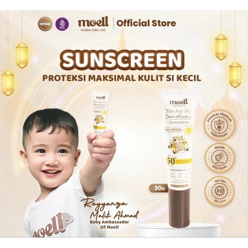 Jual Moell Physical Sunscreen Anak & Bayi SPF 50+ (PA++++) 30 gr ...
