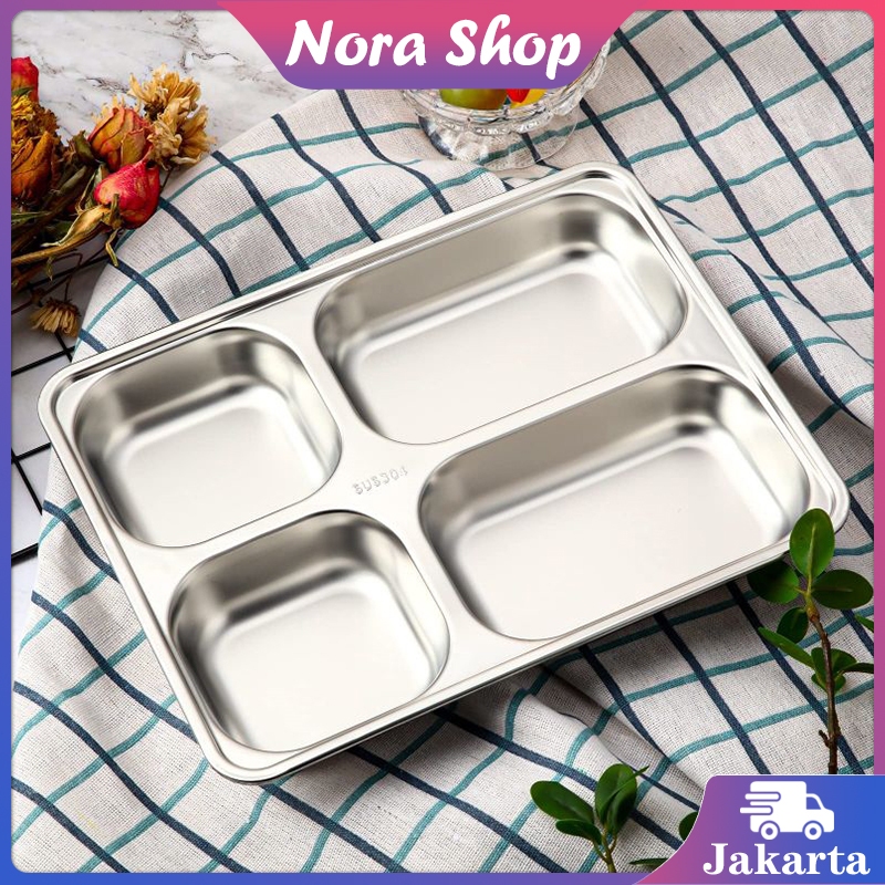 Jual Piring Diet 4 Sekat Piring Sekat Stainless Piring Makan Sekat ...