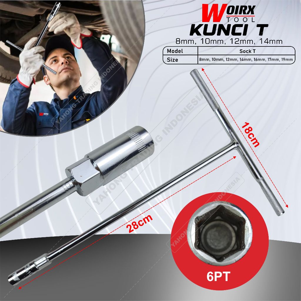 Jual Kunci T Sok Kunci Shock T Ukuran 8mm 10mm 12mm 14mm WOIRX TOOL ...