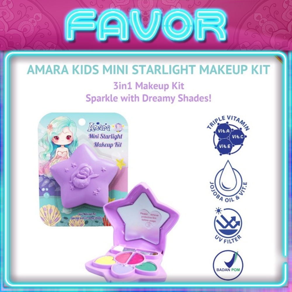 Jual Amara Mini Starlight Makeup Kit | Kids Make Up | 3in1 Make Up Kit ...