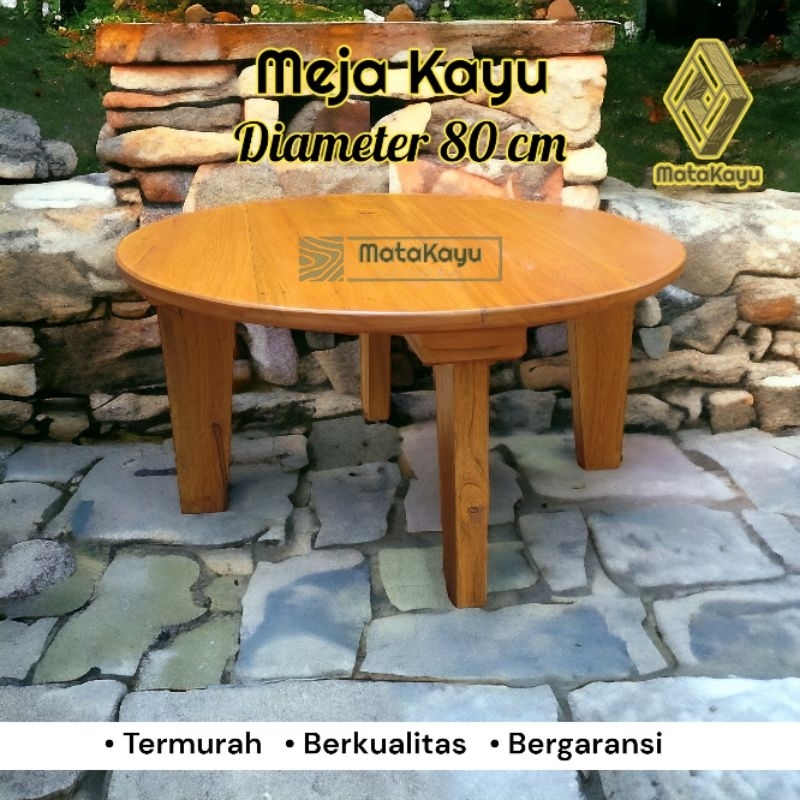 Jual Meja kayu bulat minimalis meja tamu meja bundar meja lesehan meja ...