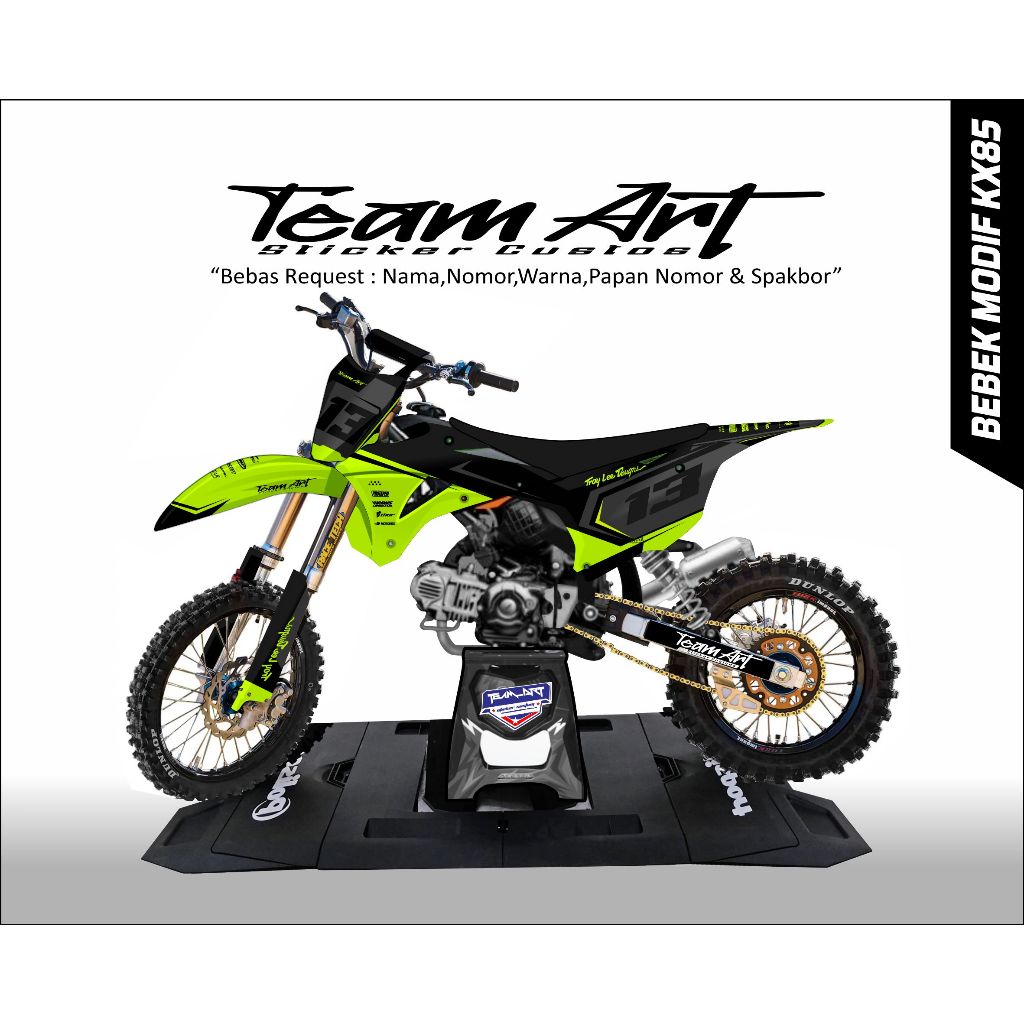 Jual DECAL STIKER BEBEK MODIF KX85 CUSTOM NAMA& NOMOR | Shopee Indonesia