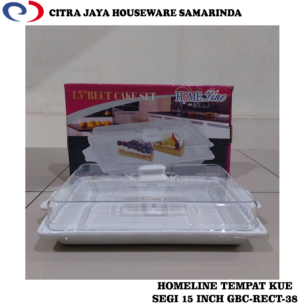 Jual Tempat Kue dan Tutup Segi 15 Inch Homeline GBC-RECT-38 | Shopee ...