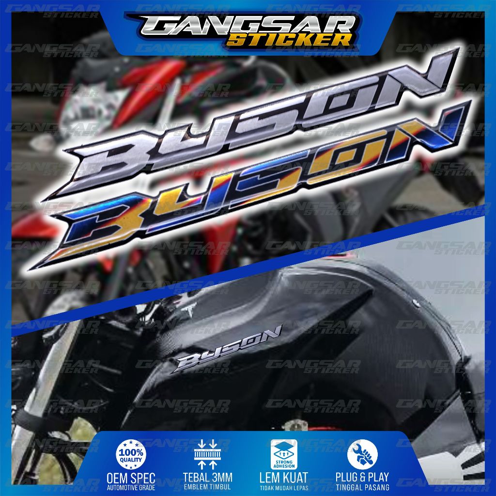 Jual emblem timbul yamaha byson / emblem titanium byson / emblem custom ...