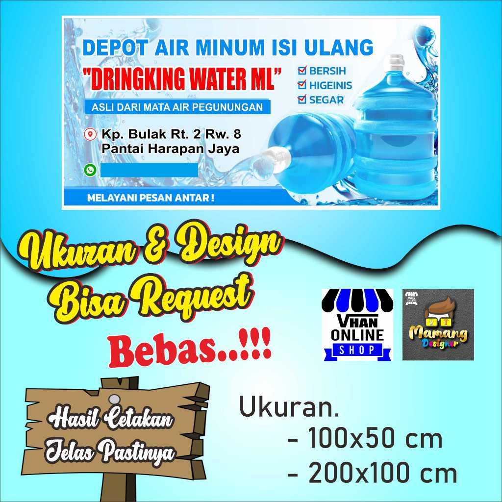 Jual Spanduk, Banner, Mmt Depot Air Isi Ulang, Dengan Request Nama | Shopee Indonesia