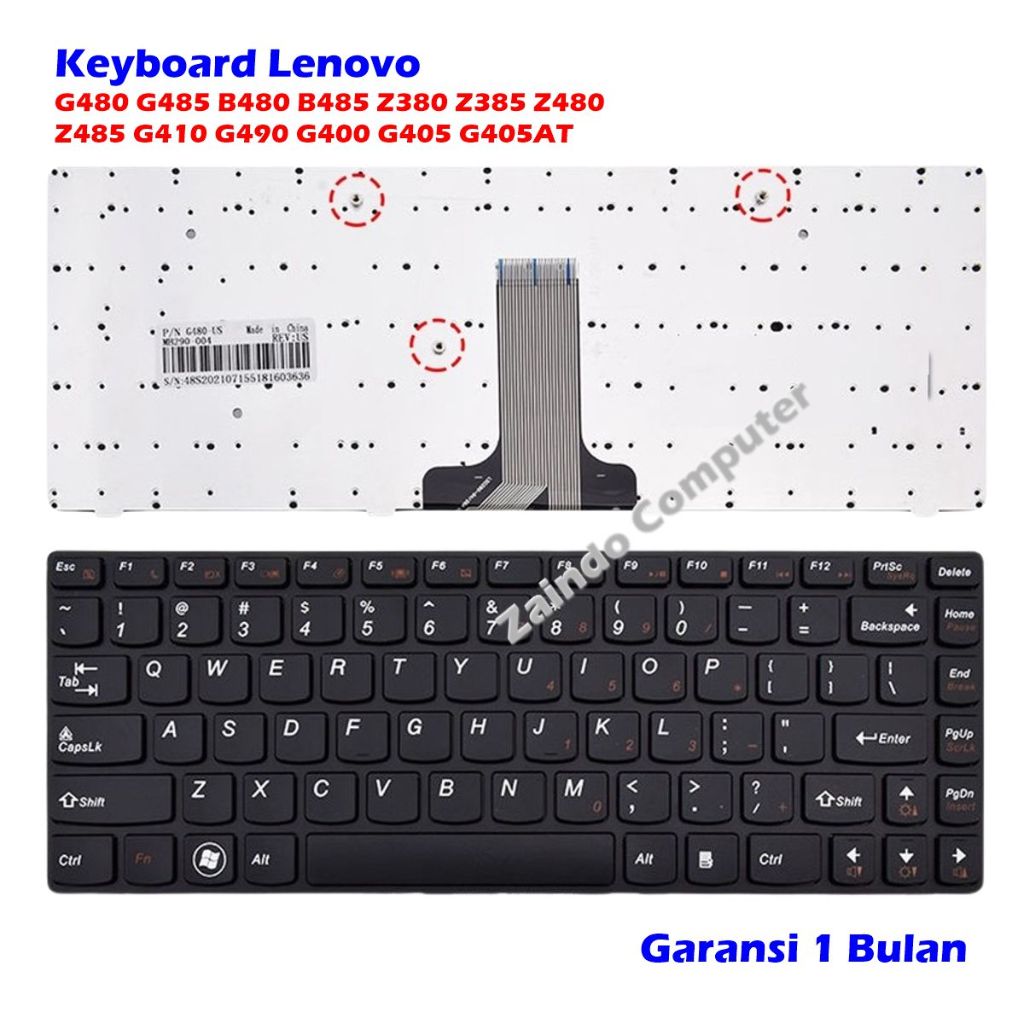 Jual KEYBOARD LENOVO G480 G485 B480 B485 Z380 Z385 Z480 Z485 G410 G490 ...