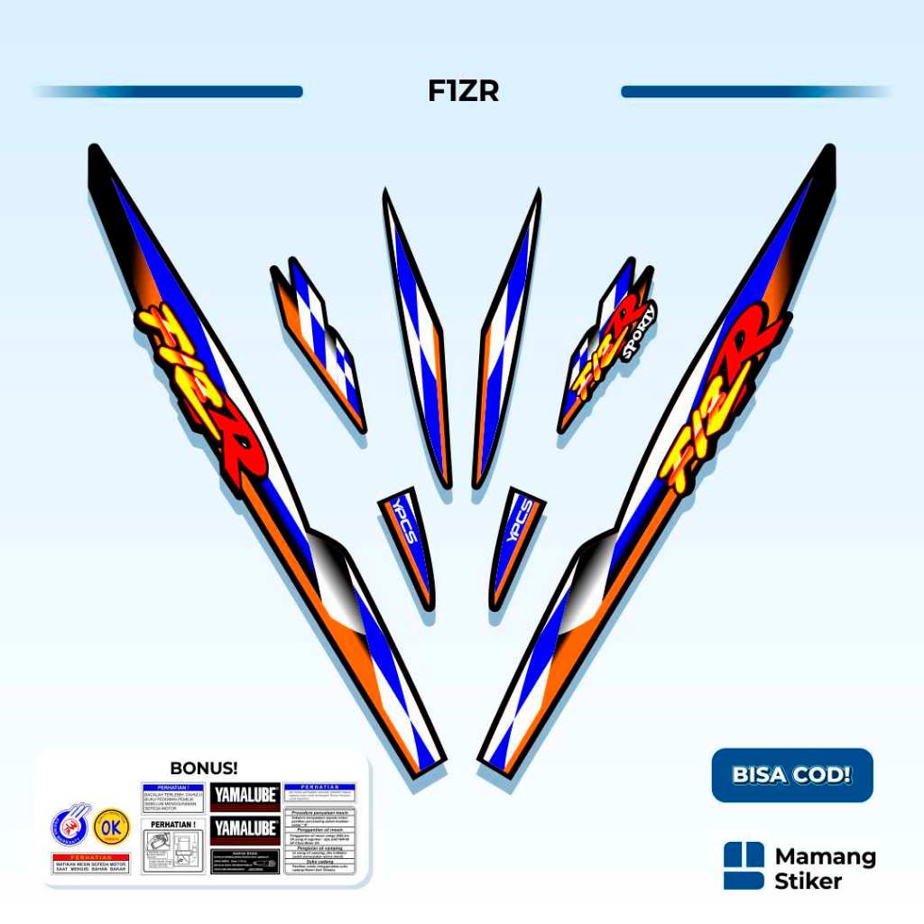 Jual Striping Yamaha F1ZR Variasi (9) FIZ R FIZR Original 1997 1998 ...