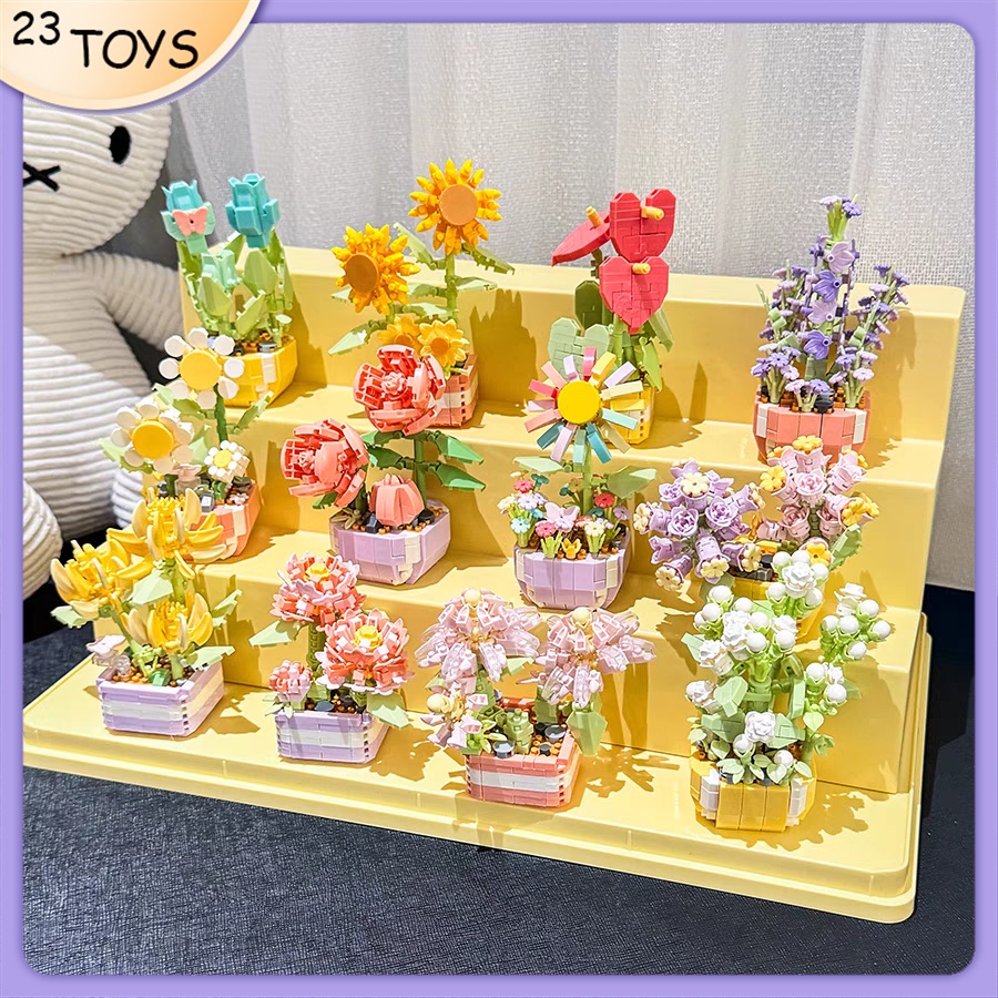 Jual Pot Bunga Mainan Balok Susun DIY Hadiah Ulang Tahun Puzzle Blok ...