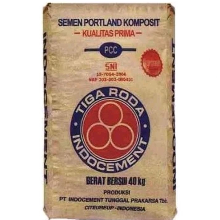 Jual Semen Tiga Roda 40 Kg Indocement atau Mortar Utama pasang Hebel MU ...