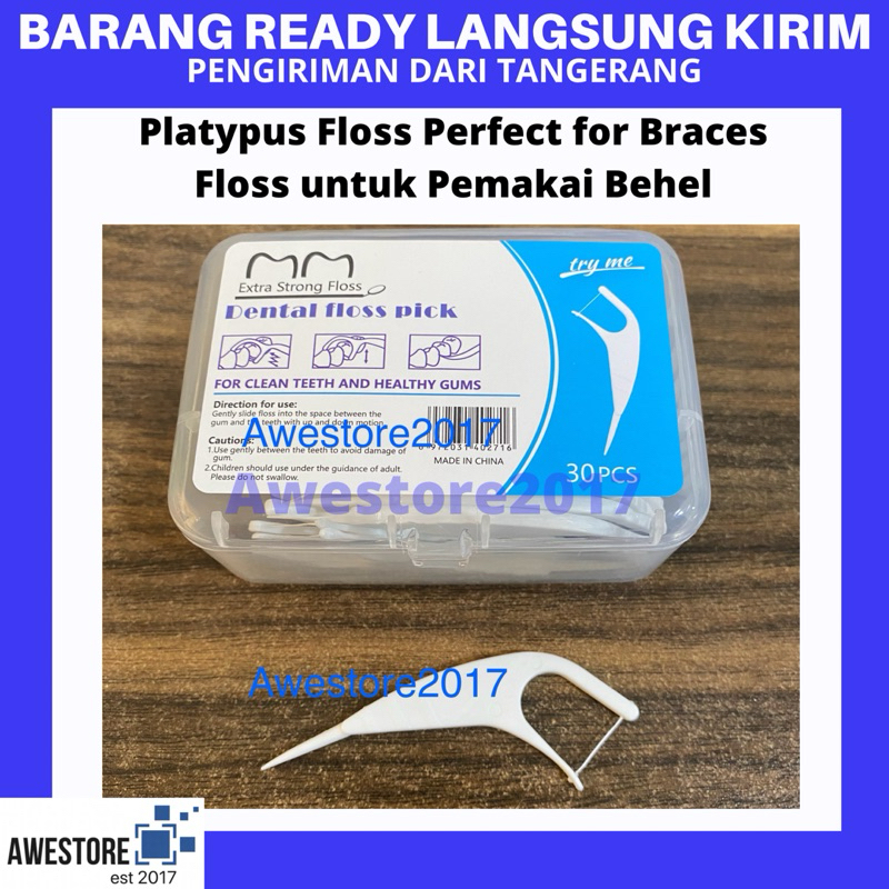 Jual Platypus Floss Dental For Braces Orthodontic Picks Behel Kawat ...