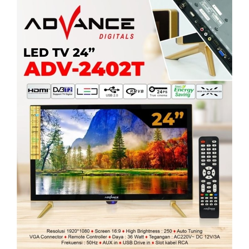 Jual TV LED Digital Advance 24 Inch ADV-2201T ADV-2401T ADV-2402T DVB ...