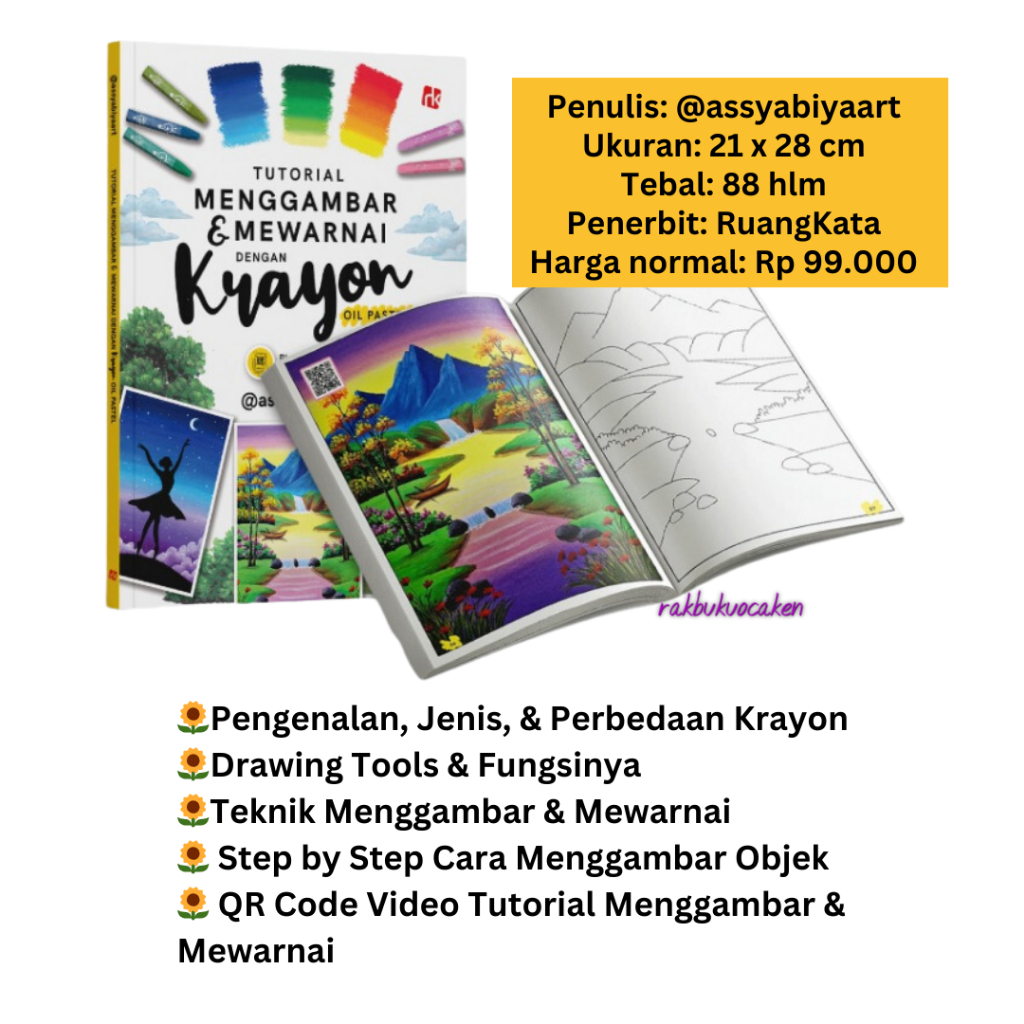 Jual Buku Belajar Menggambar Mewarnai Anak Crayon Oil Pastel/Panduan ...
