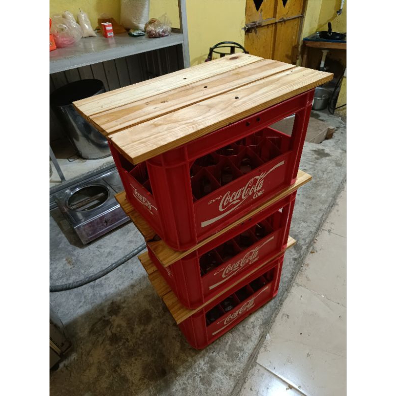 Jual Meja Krat Botol Cocacola Kokakola kayu jati belanda/londo | Shopee ...