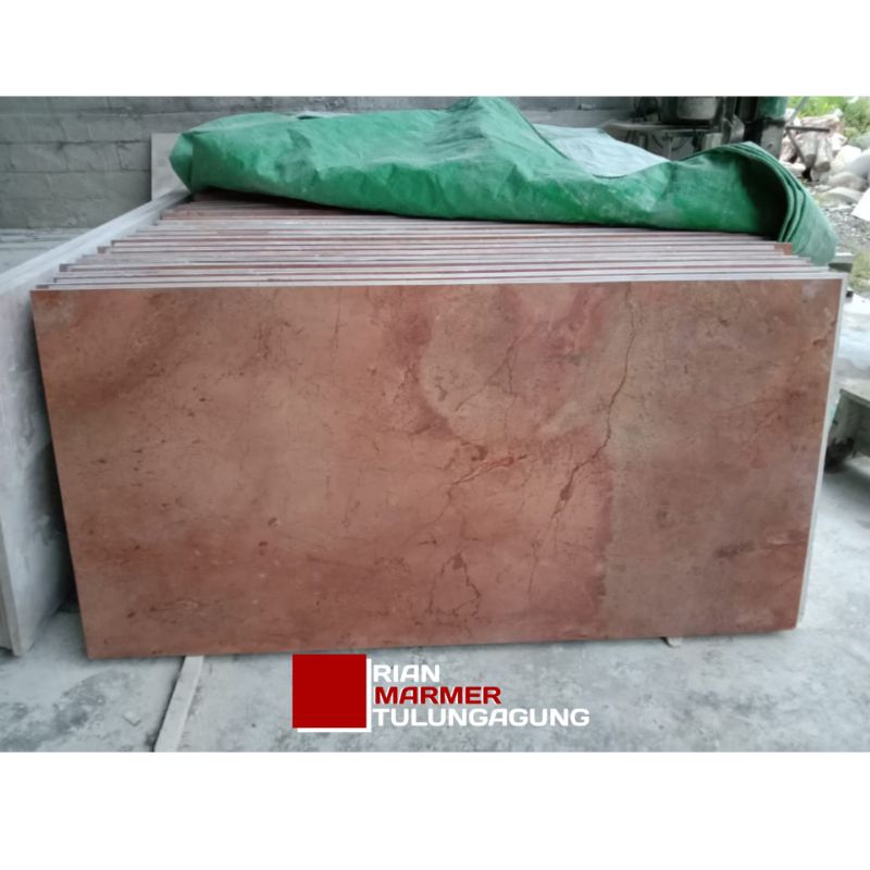 Jual Lembaran Lantai Rumah batu Marmer Merah Glossy kilap bersih ukuran ...