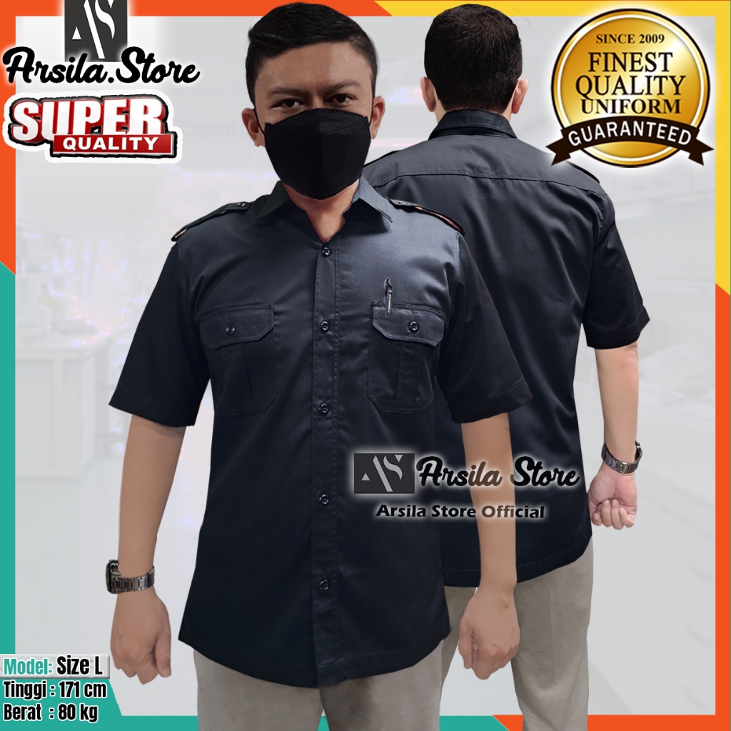 Jual SERAGAM KERJA HITAM PDL PDH / KEMEJA LAPANGAN FORMAL HITAM PRIA ...