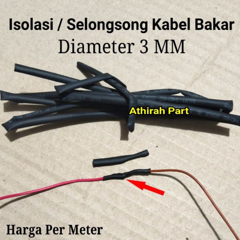 Jual Selongsong Kabel Bakar Meteran Diameter 3 MM / Isolasi Kabel Bakar ...