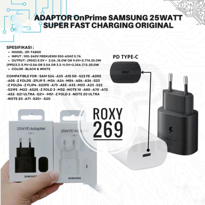 Jual Adaptor Samsung PD Type C 25W Super Fast Charge 3A Note 20 10 Plus ...
