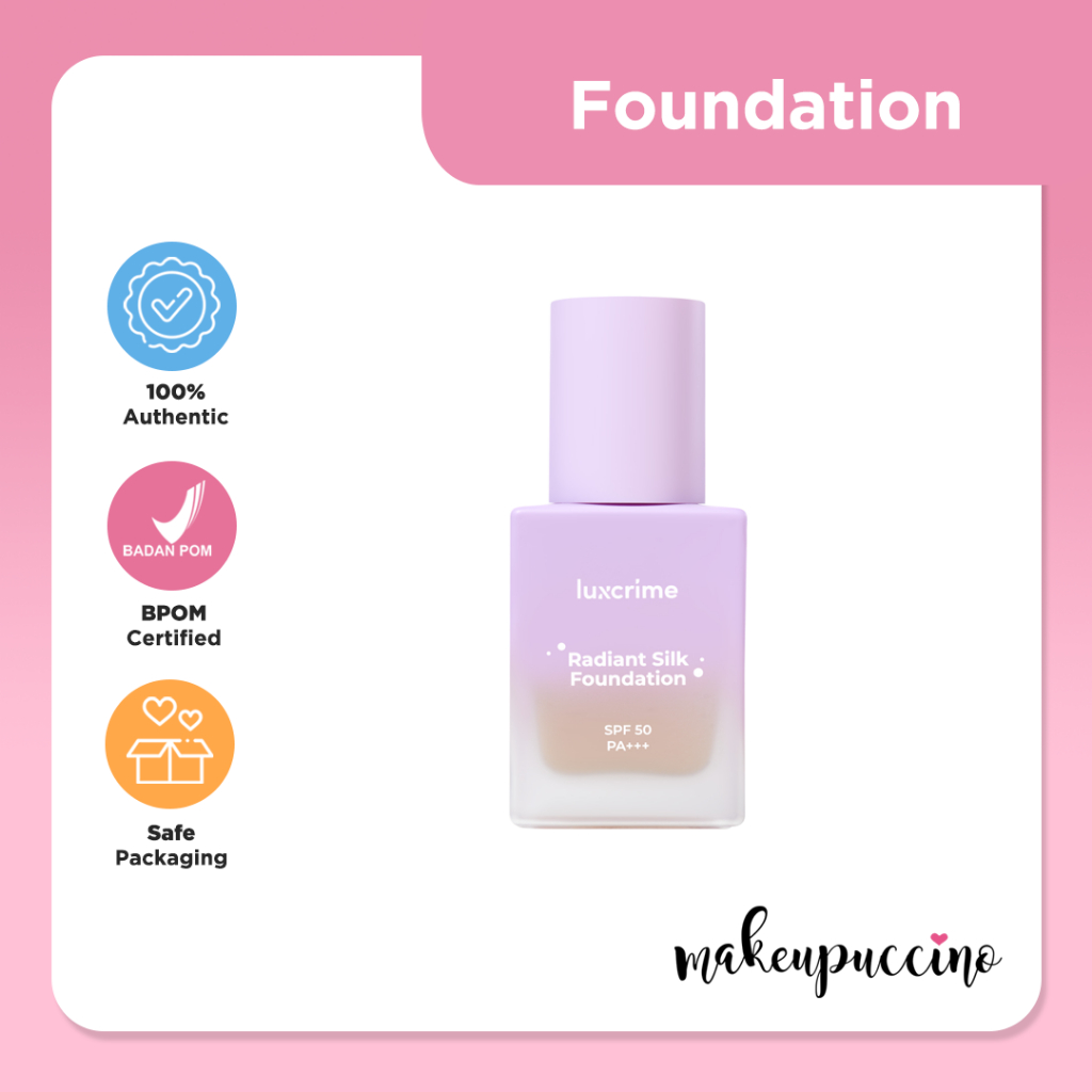 Jual Luxcrime Radiant Silk Foundation SPF 50 PA+++ | Shopee Indonesia