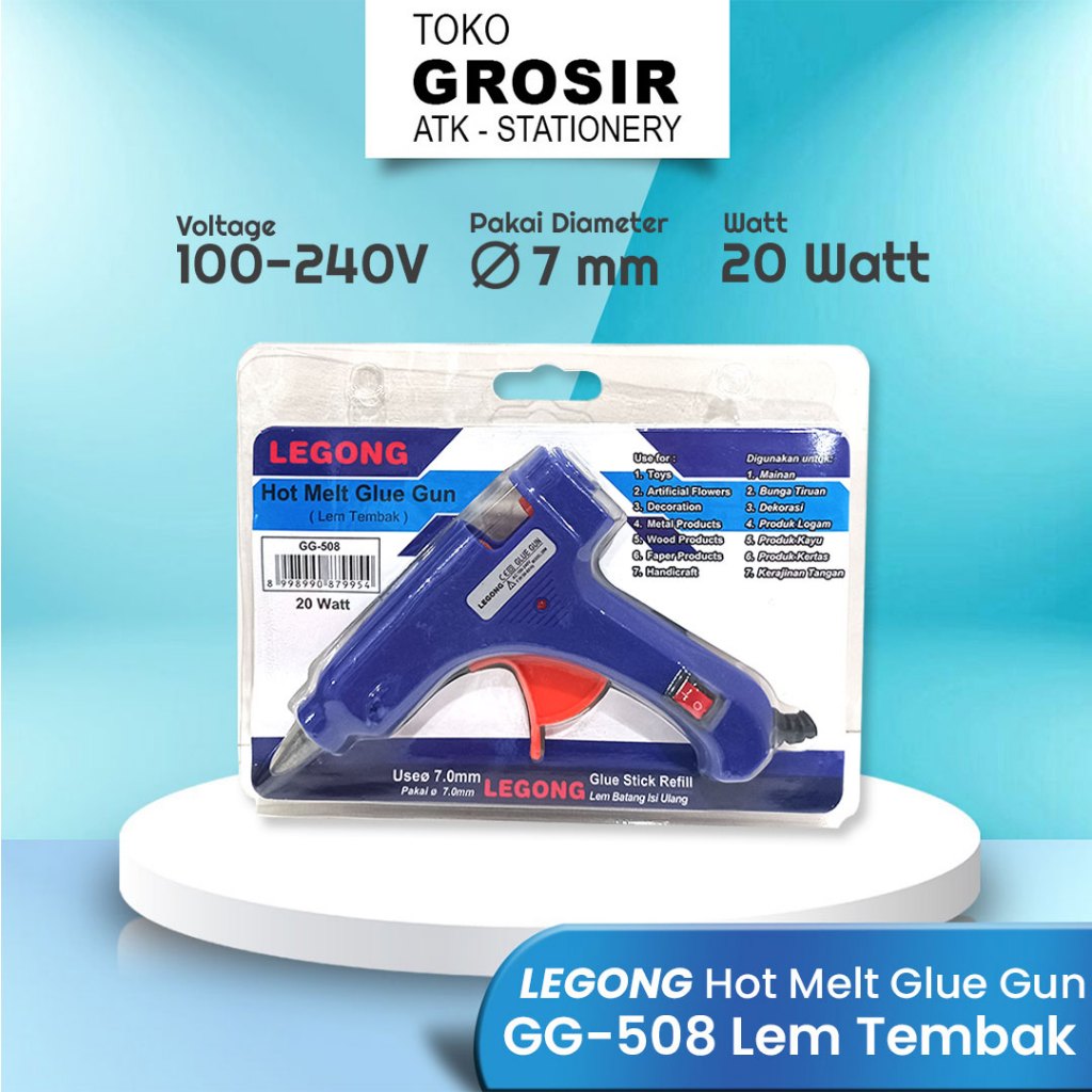 Jual Alat Lem Tembak LEGONG / Hot Melt Glue Gun GG-508 20 Watt / GG-808 ...