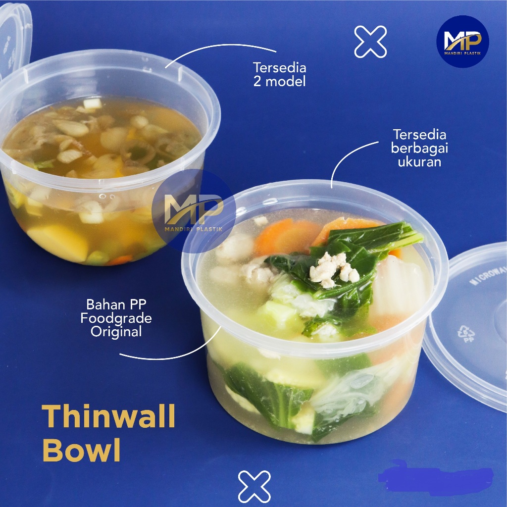 Jual Thinwall MANGKOK OTB 300 / BOWL/ food kontainer tahan panas 300ml - 25pcs | Shopee Indonesia