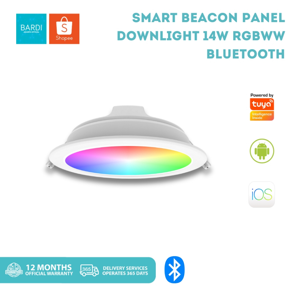 Jual BARDI Smart Beacon Panel Lampu Downlight Plafon 14 Watt RGB WW ...