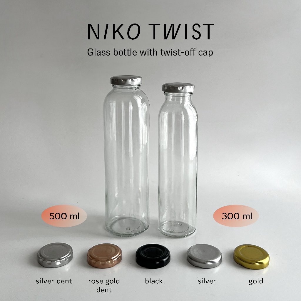 Jual Botol kaca estetik NIKO TWIST - Aesthetic coffee juice glass ...
