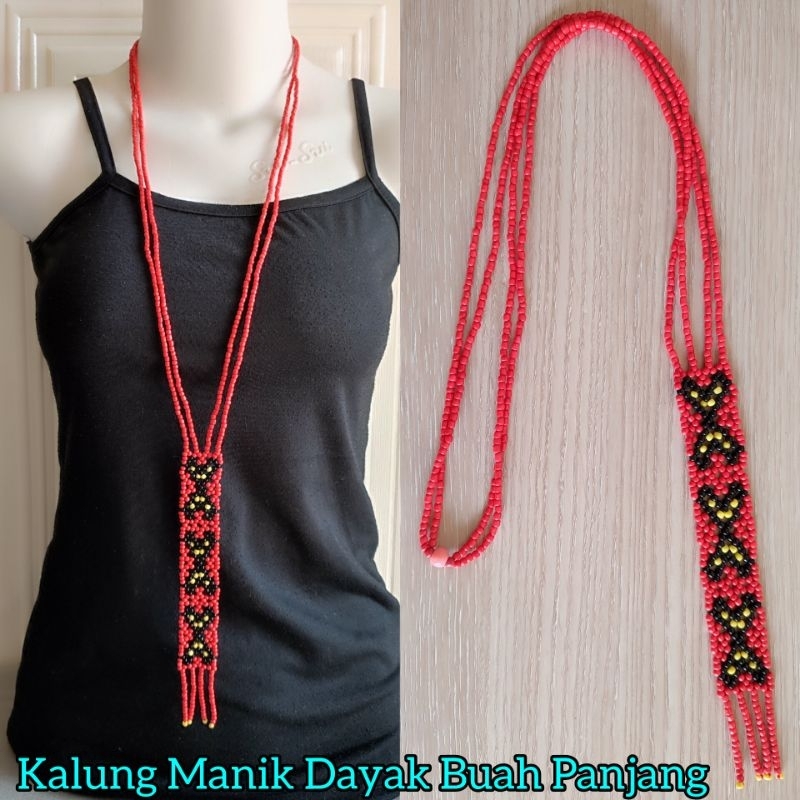 Jual Kalung khas Kalimantan / kalung dayak / kalung manik dayak ...