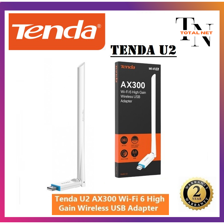 Jual Tenda U2 AX300 Wi-Fi 6 High Gain Wireless USB Adapter | Shopee ...