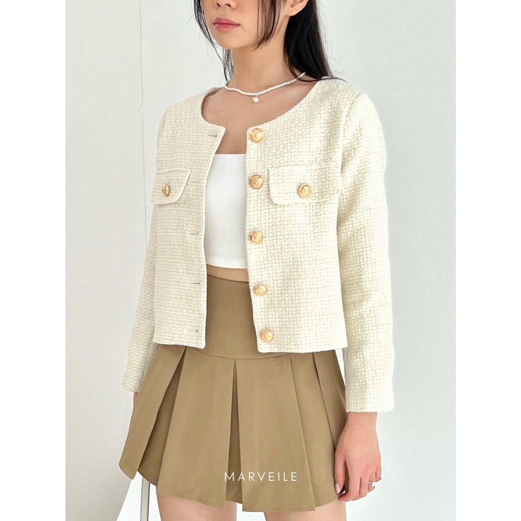 Jual [ Marveile ] Luxee Tweed Blazer / Korean Blazer | Shopee Indonesia
