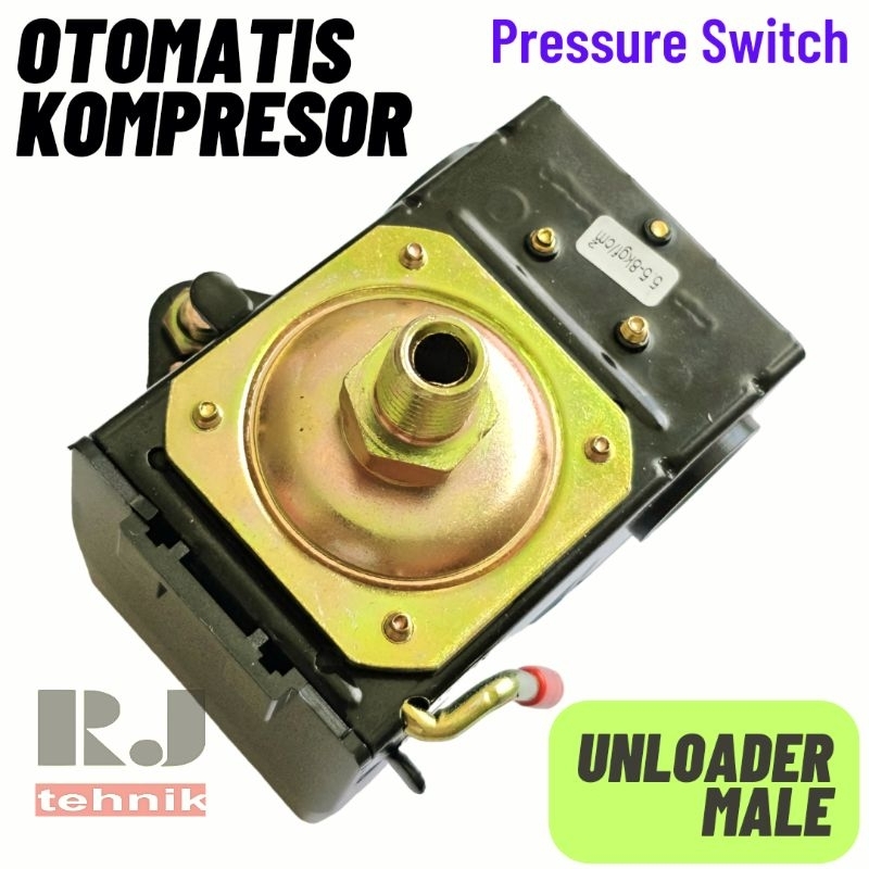 Jual Otomatis Pressure Switch On Off Kompresor Angin Unloader Male 1 ...
