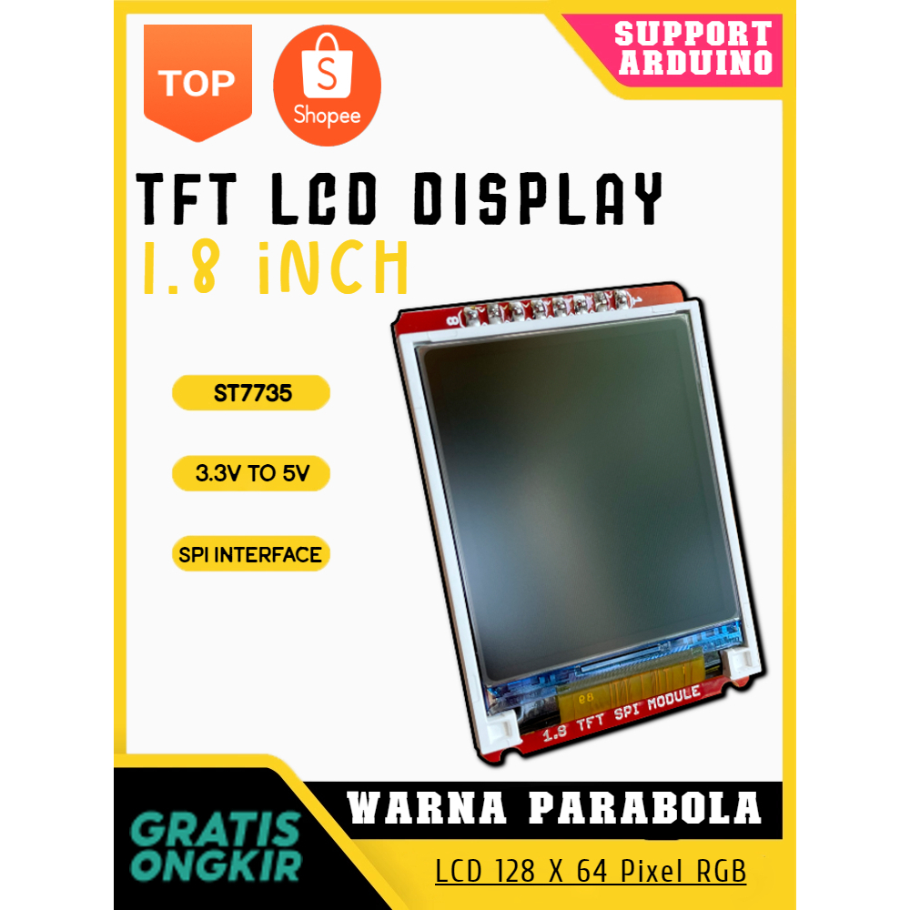 Jual LCD DISPLAY TFT 1.8 RGB SPI 128x160 PIXEL ARDUINO Raspberry ESR ...