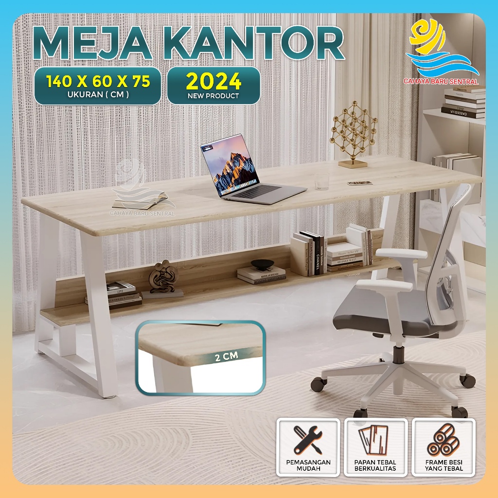 Jual MEJA KANTOR/MEJA KERJA/MEJA TULIS/MEJA BELAJAR KUNING 140x60x75cm ...