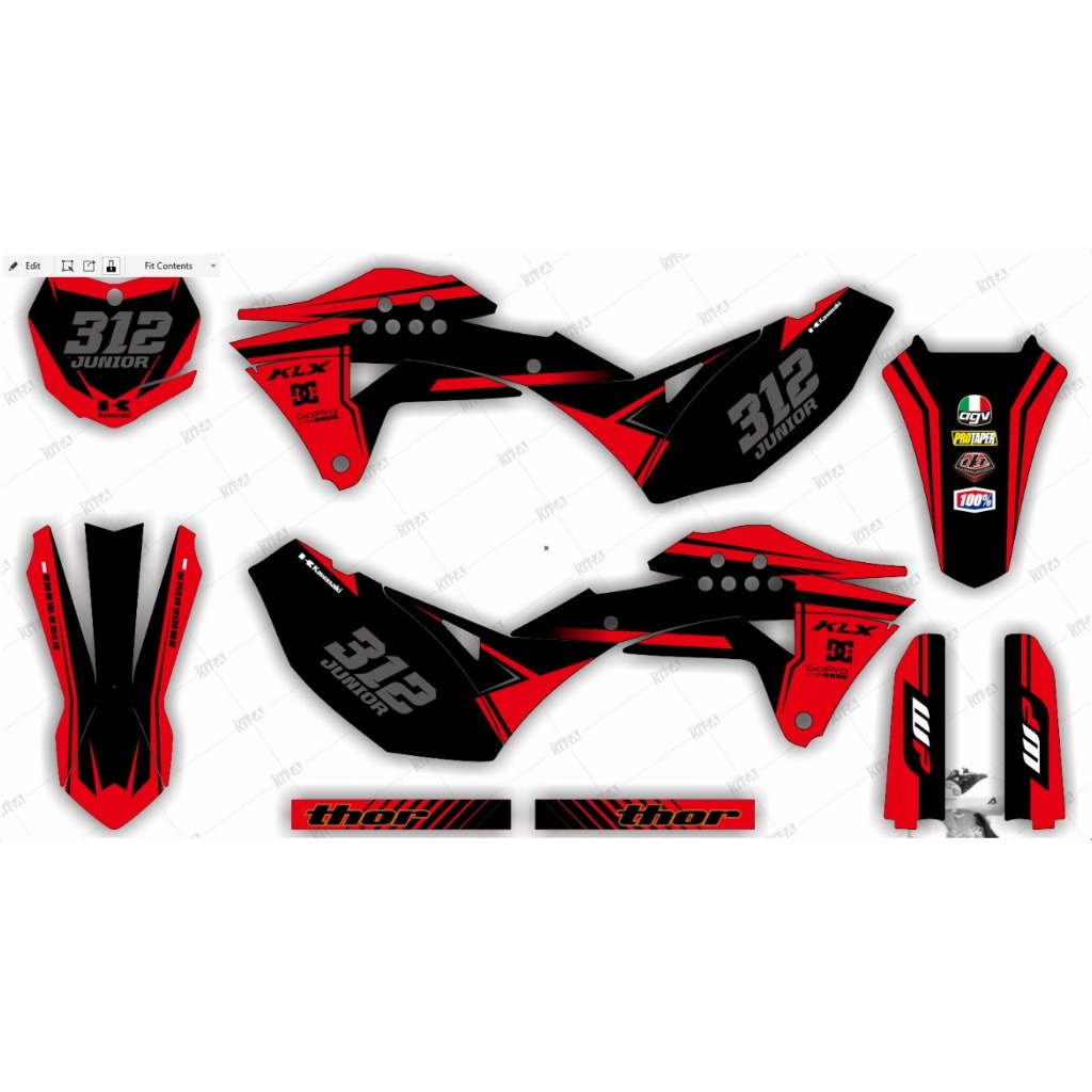 Jual Decal Stiker KlX 150 Gordon Supermoto Dekal Sticker Striping Klx ...