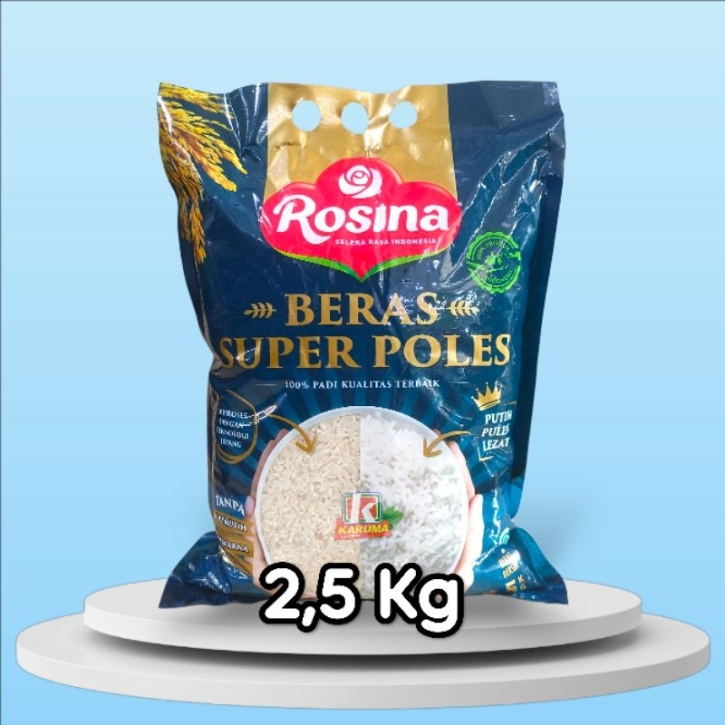 Jual BERAS ROSINA 2,5 KILORAM BERAS PREMIUM | Shopee Indonesia