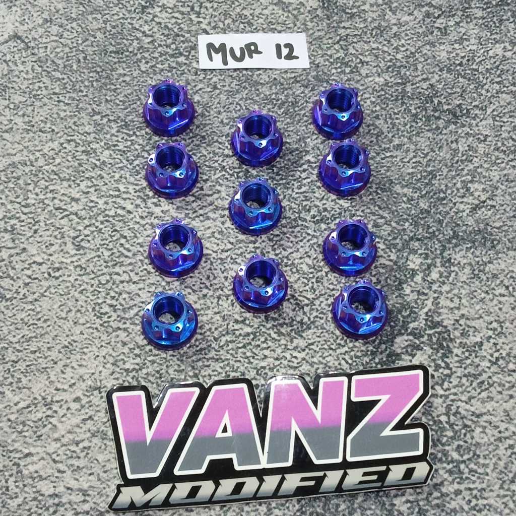 Jual mur m8 atau mur 12 mur drat 12 original titanium | Shopee Indonesia