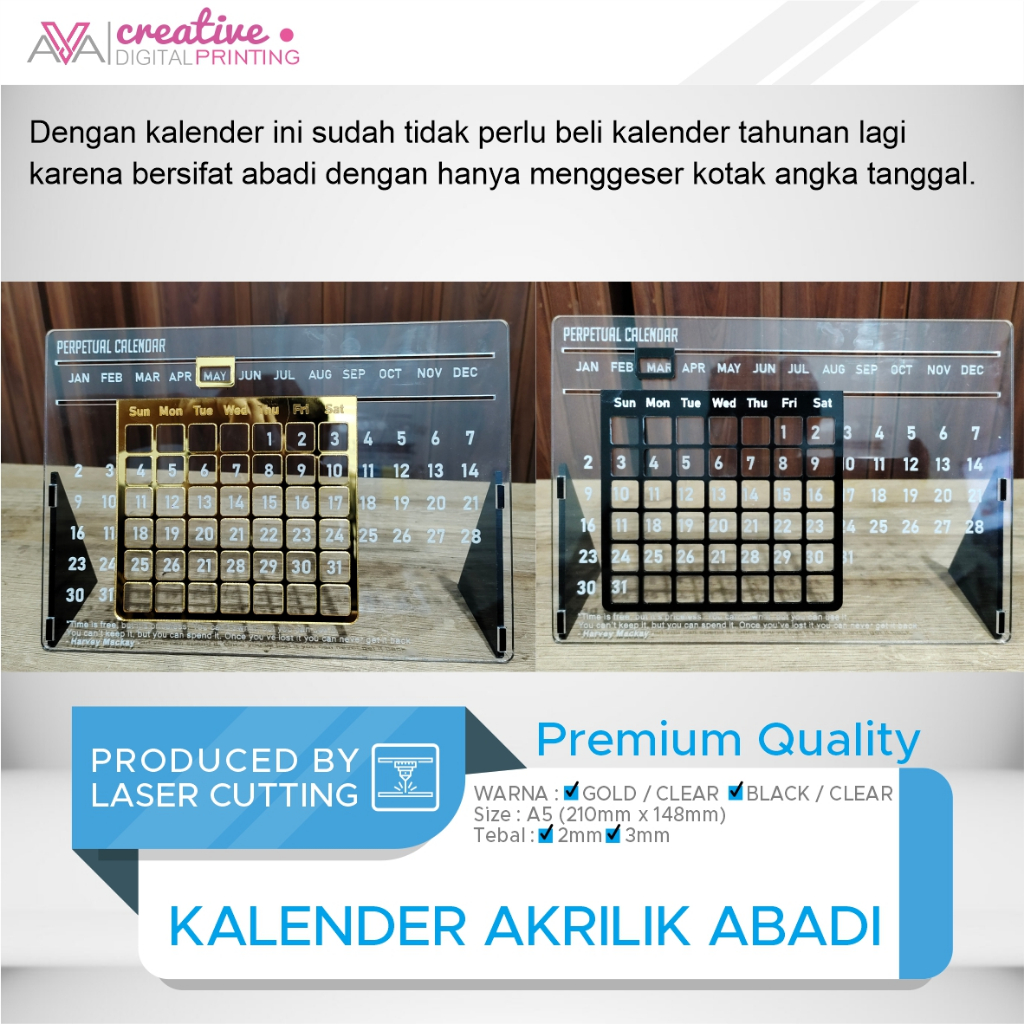 Jual KALENDER AKRILIK ABADI | Shopee Indonesia